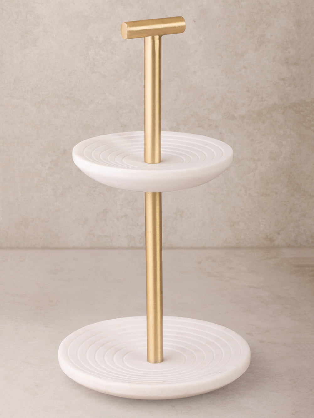 Regalia Tiered Marble & Brass Stand | GAURI KOHLI