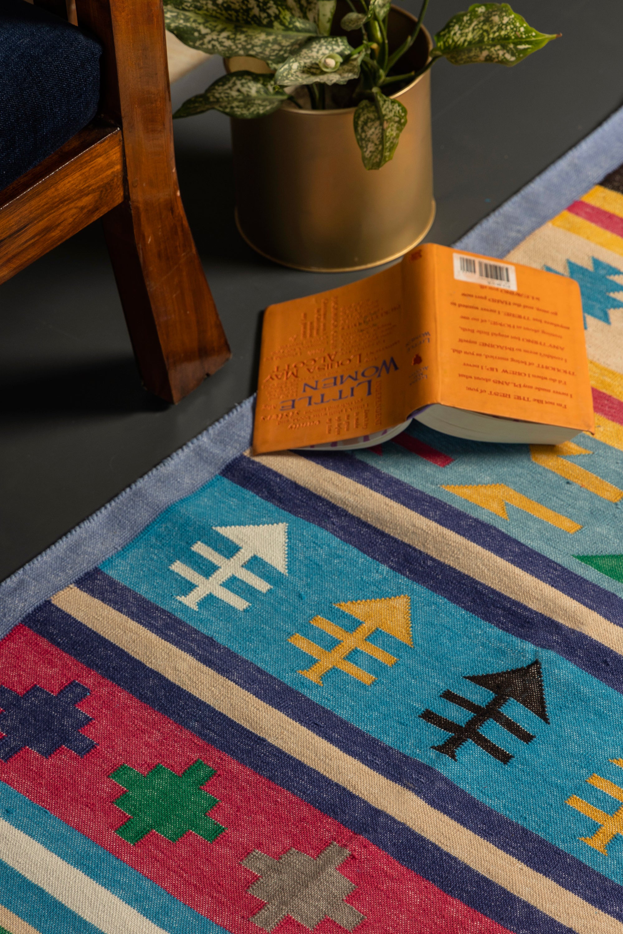 Kina Flat Weave Runner Rug — Hand-woven Cotton with Vibrant Geometric ...